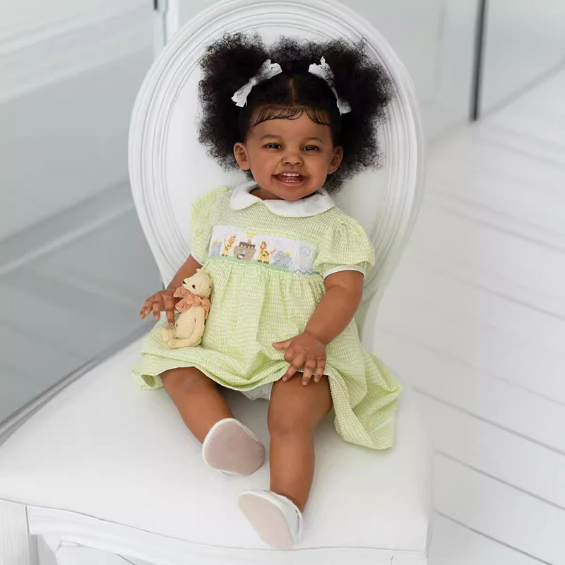African American Reborn Doll With 60Cm Smile And Cloth Body- Mila ...