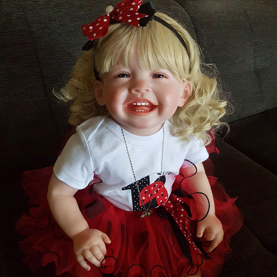 27 inch 70cm Realistic Smile Reborn Doll With Blonde Hair- Mila ...