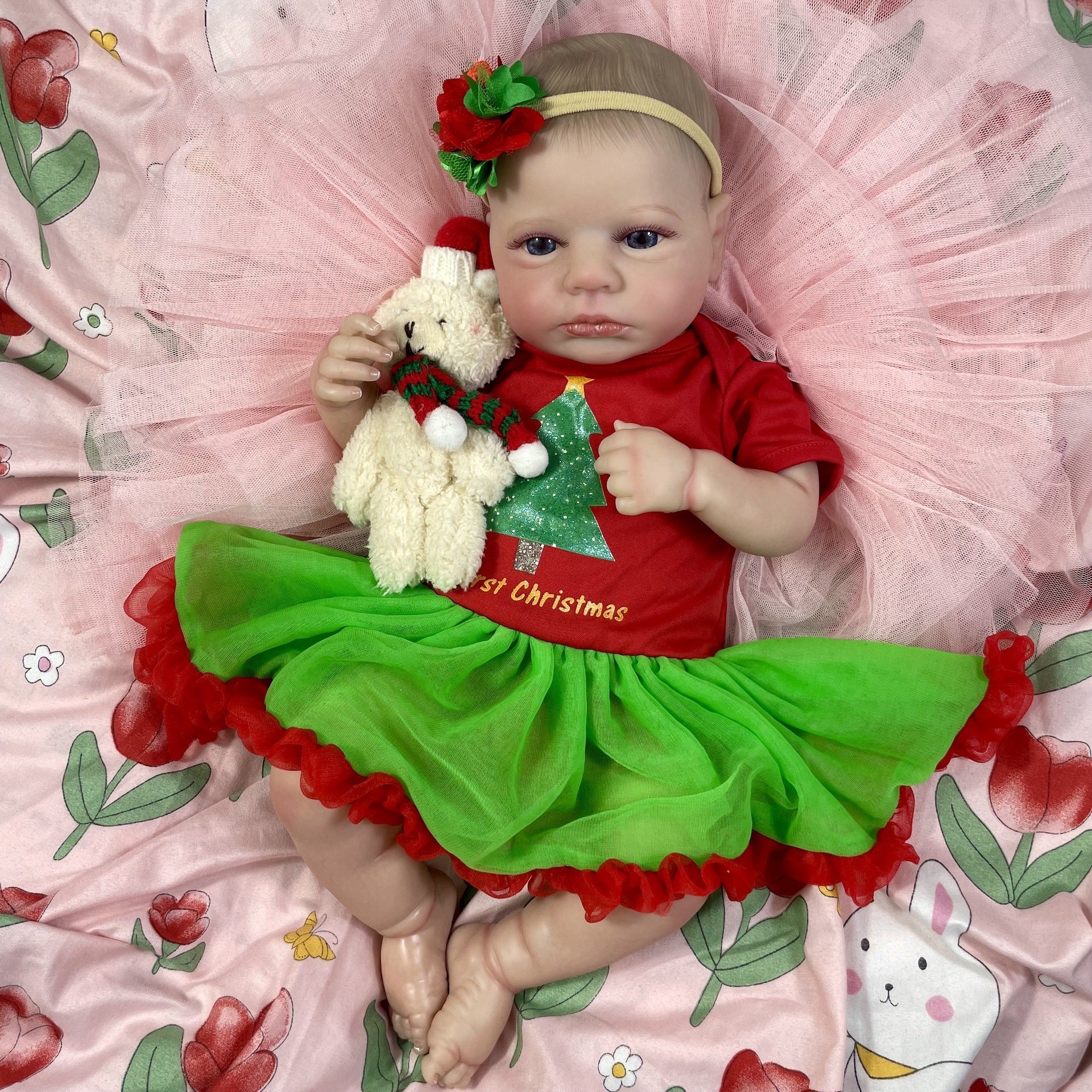 20 inch Open Eyes Reborn Doll Girl with Christmas Clothes - Loulou ...