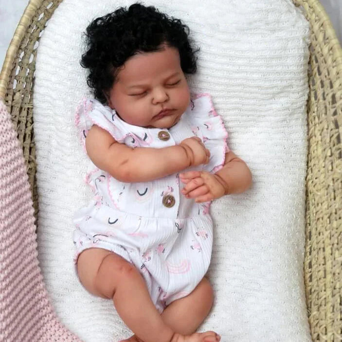 Real 20 Inches African American Reborn Dolls with Closed Eyes - Tessa ...