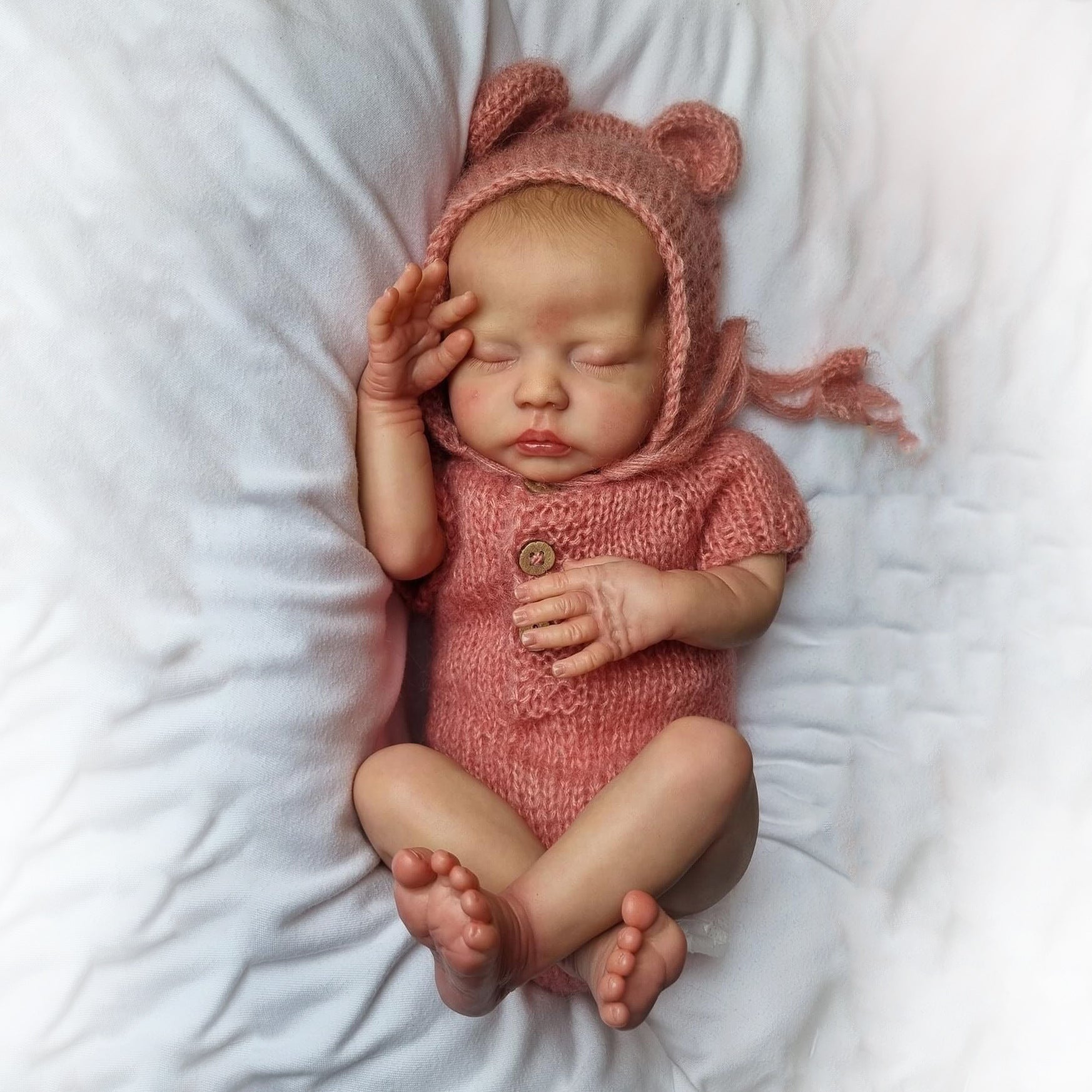 18 Inches Nora Sweet Sleeping Reborn Dolls Without Hair: Monabebe.com