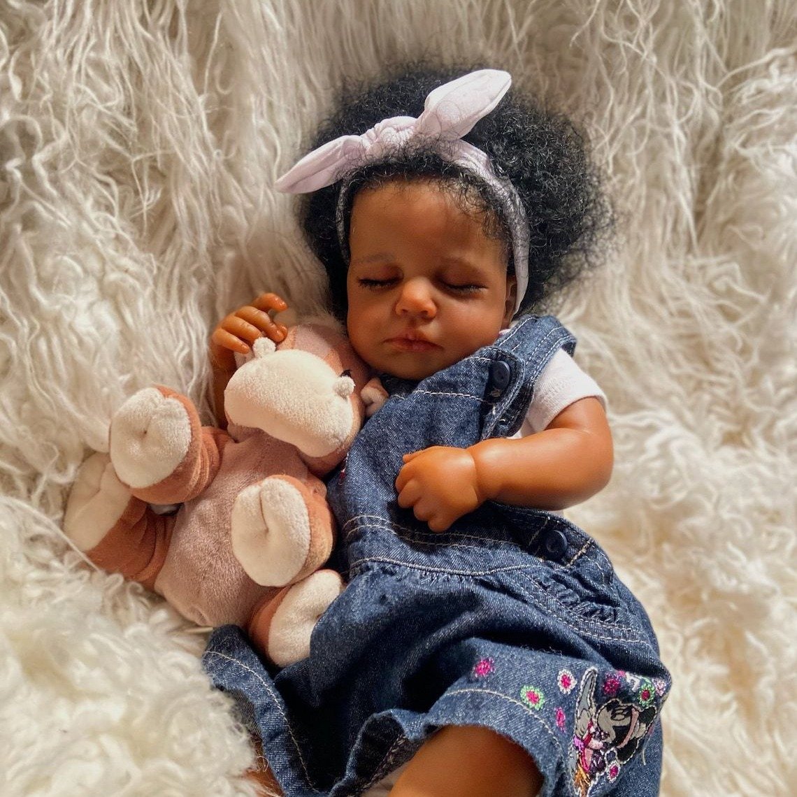 Zora 20 Inches Closed Eyes African American Reborn Dolls-Loulou ...
