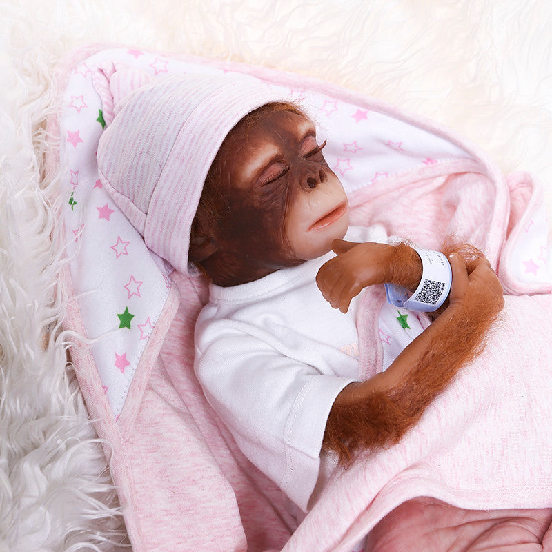 19 Inch 48CM Newborn Baby Monkey Doll Orangutans Lifelike Realistic ...